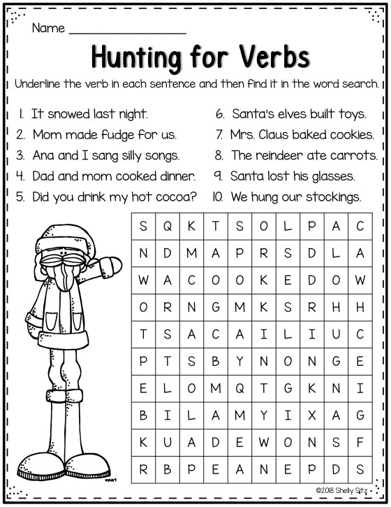 Free Christmas Worksheets for 2nd Grade (Math & Grammar Activities ...
